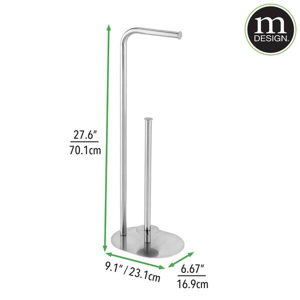 mDesign Metal Freestanding Toilet Paper Dispenser Stand, Holds 4 Rolls ...