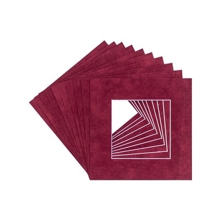 20x20 Mat for 12x12 Photo - Dark Red Suede Matboard for Frames ...