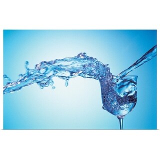 "Water filling glass and splashing" Poster Print - Multi - Bed Bath ...
