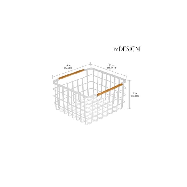 mDesign Metal Steel Wire Square Closet Storage Basket - 14 X 14 - Bed ...