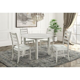 New Classic Furniture Millwood Driftwood 5-Piece Round Dining Set - Bed ...