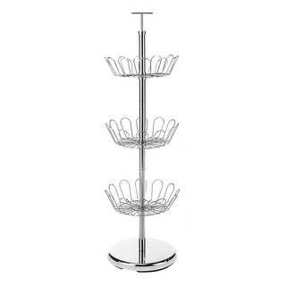 3-Tier Revolving 18 Pair Shoe Tree Storage Rack - Chrome - Bed Bath ...