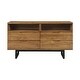 Ryan 59 Inch Dresser with 4 Drawers, Brown Oak Wood, Black Metal Frame ...