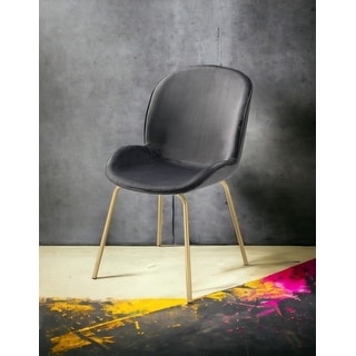 Chuchip Velvet & Gold Finish Side Chair - Bed Bath & Beyond - 42605683