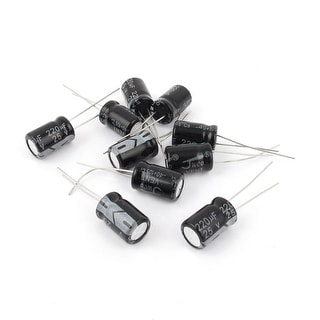 10 Pcs 25V 220uF 105C Radial Lead Electrolytic Capacitor 8mm x 13mm ...