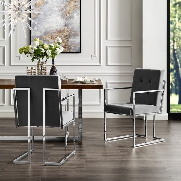 Astor Modern Design Button Tufted Dining Chair Set of 2 Bed Bath Beyond 25451075