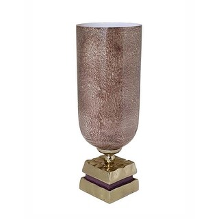 Small Muted Glass Vase with Base - 16.5" - Pink and Gold - Bed Bath ...