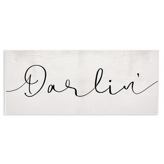 Stupell Darlin' Sentiment Elegant Cursive Typography Wood Wall Art, 7 x ...