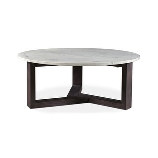 Macari Jitsi Geometric Mable Top Coffee Table - 38"W x 38"D x 15"H ...