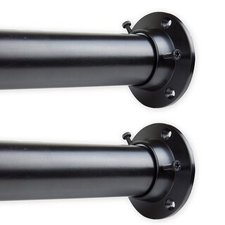 Hermosa Home 1.5in Adjustable Room Divider Rod And Socket Set Black ...