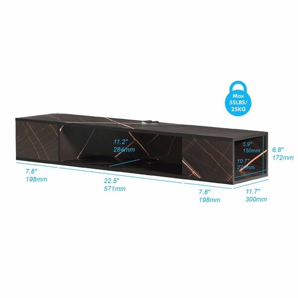 Black Floating TV Stand Hanging Entertainment Center - 39.4 - Bed Bath ...