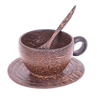Novica Handmade Solid Natural Reunion Wood Coffee Set (Set Of 3) - Bed ...