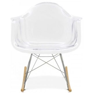 Crystal Clear Plastic Rocker Rocking Molded Shell With Arms Armchair ...