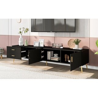 Versatile Storage TV Stand with 5 Champagne Legs TV Console - Bed Bath ...