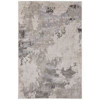 Luxury Area Rug in Beige and Gray with Gold Abstract Design - 47.5 ...