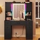 5 Drawers Vanity Desk Touch Screen Mirror Time Display Makeup Vanity ...