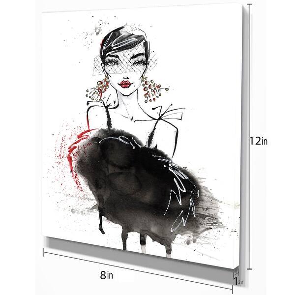 Designart "Elegant Girl" Glamour Print on Wrapped Canvas - Bed Bath ...