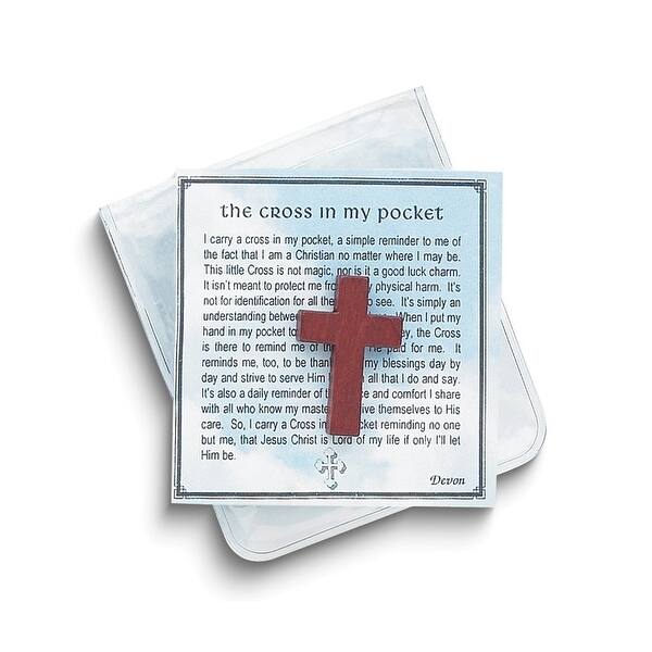 Curata Devotional Wood Cross Pocket Remembrance with Prayer Card - Bed ...