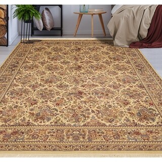 Noori Rug Pak-Persian Khalid Ivory/Burgundy Rug - 9'1" x 11'7" - Bed ...
