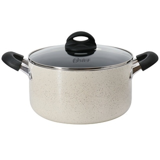 Oster Clairborne 6 Quart Sand Aluminum Nonstick Dutch Oven with Tempered Glass Lid - Bed Bath ...