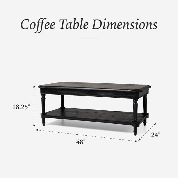 Maven Lane Pullman Traditional Rectangular Wooden Coffee Table - Bed ...