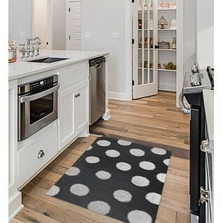 FUZZ BALL CHARCOAL Kitchen Mat By Kavka Designs - Bed Bath & Beyond ...