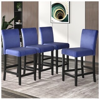 Wood Counter Height Bar Stools - Blue Black 40 Inch Bar Stools Set of 4 ...