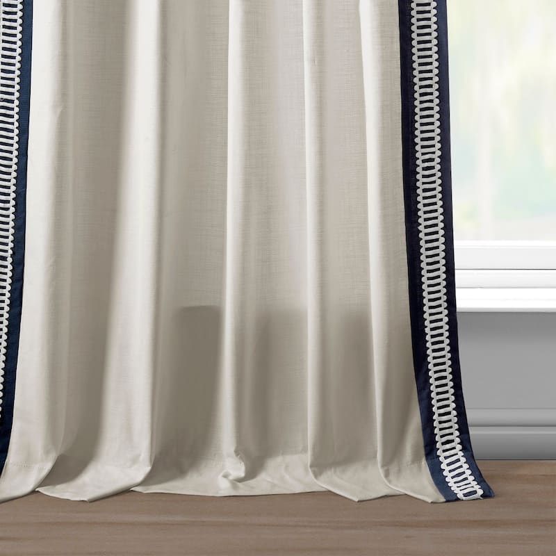 Exclusive Fabrics Bordered Textured Cotton Curtains For Bedroom ...