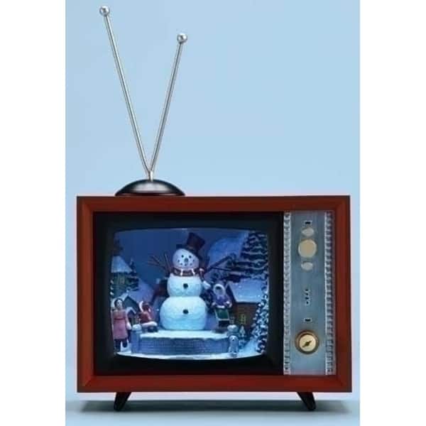 9" Amusements Musical Animated Lighted Snowman Red TV Box Christmas ...