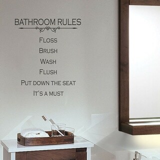 Bathroom Rules Wall Decal Removable Sticker Quote Shower 16" x 12 ...