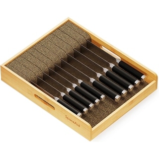 Kitchen Steak Knives Holder Organizers Block for Drawer in Storage ...