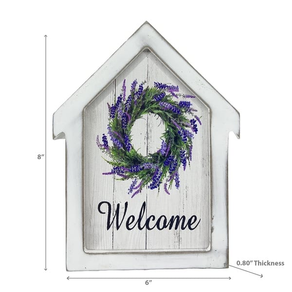 IH Casa Decor House Shape Wood Framed Canvas Sign Welcome - Bed Bath ...