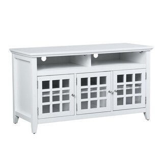 48" TV Stand with a Shelf & 3 Storage Cabinets Rustic Style TV Cabinet ...