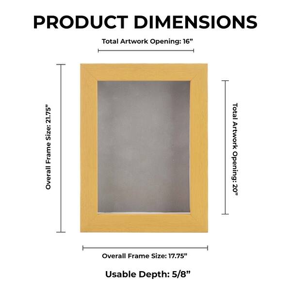 16x20 Shadow Box Frame Natural Wood - Bed Bath & Beyond - 38788009