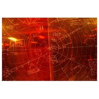 "A close-up on a WWII military air traffic radar chart" Poster Print ...