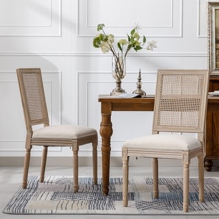 French Style Linen Fabric Dining Chair,Set of 2 - Bed Bath & Beyond ...