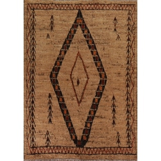 Geometric Tribal Moroccan Berber Area Rug Hand-knotted Wool Carpet - 7 ...