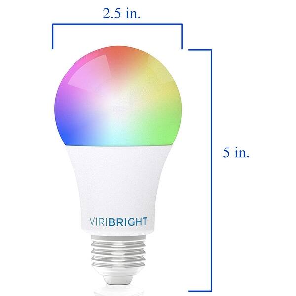 Viribright Virismart A19 E26 WIFI Smart LED Light Bulb, RGB - Bed Bath ...