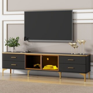 Entertainment Wall Units LED TV Stand, Storage Accent Cabinet, Display ...