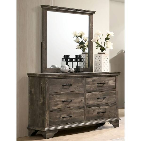 Balthasar Transitional Gray 56-inch Wide 6-Drawer Wood Dresser by ...