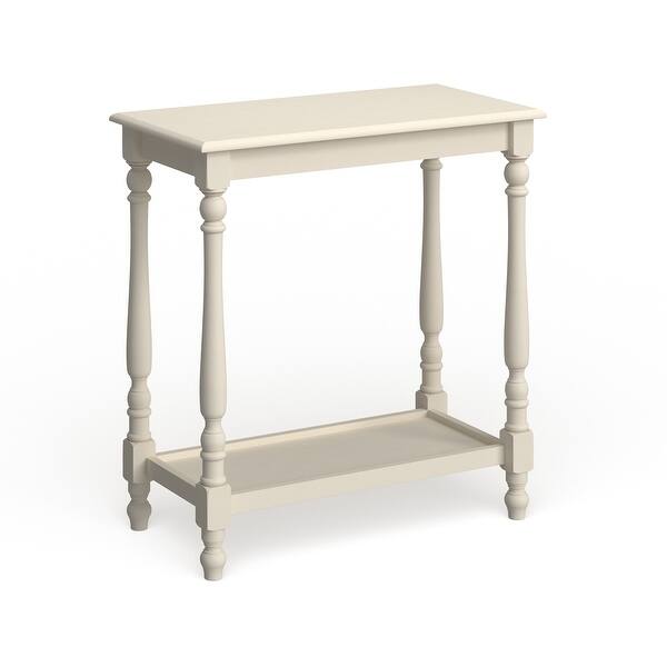 Quam Farmhouse White 25-inch Solid Wood 1-Shelf Side Table by Furniture ...