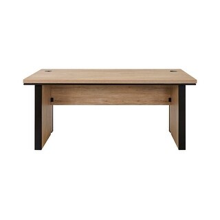 Contemporary 72" Wood Laminate Office Desk, Writing Table, Light Brown ...