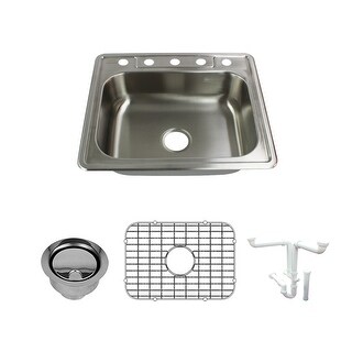 Transolid K-STSB25227-5 Select 25" Drop In Single Basin Stainless - Bed ...