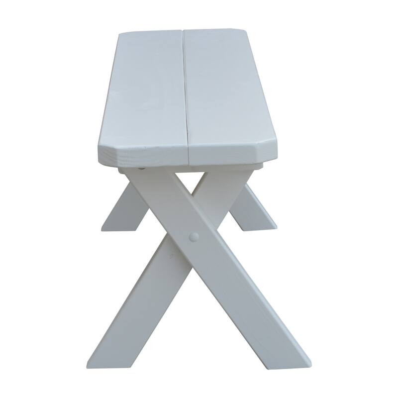 Pine 4' Crossleg Bench - Overstock - 32695610