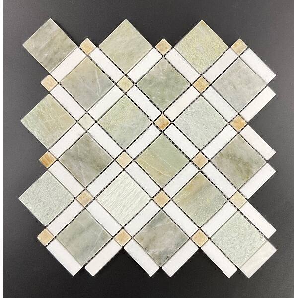 Marble Pinwheel Wall and Floor Mosaic Tiles - Case (10 Sheets) - Bed ...
