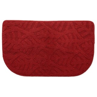 Slip-Resistant Kitchen Floor Mat, Half Round Red Kitchen Rug with ...