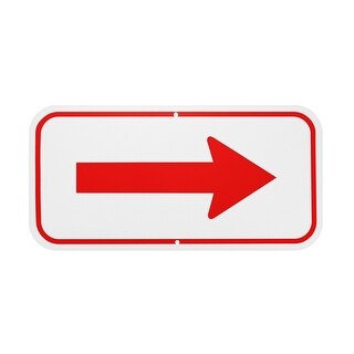 1-Pack 11.81"x 5.91" Red Aluminum Reflective One-way Arrow Sign - Bed ...