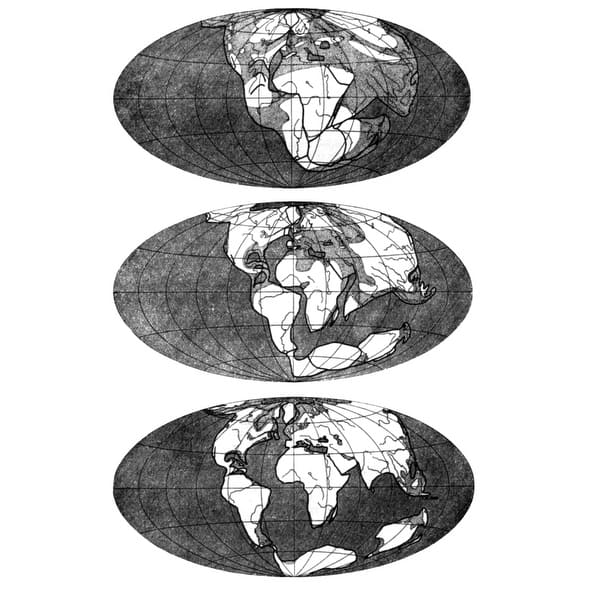 Map Pangaea. /Nillustration Depicting Alfred Wegeners Theory Of The ...