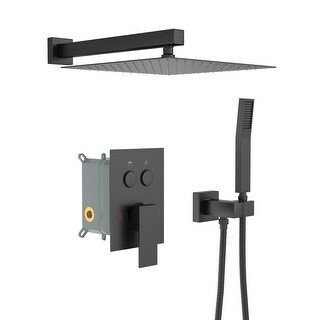 10 inch Wall Mounted Square Shower System Dual Shower Head with Rough ...