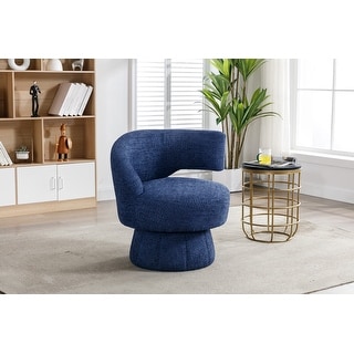 360° Rotating Chair Round Armchairs with Wide Upholstered Lounge Chairs ...